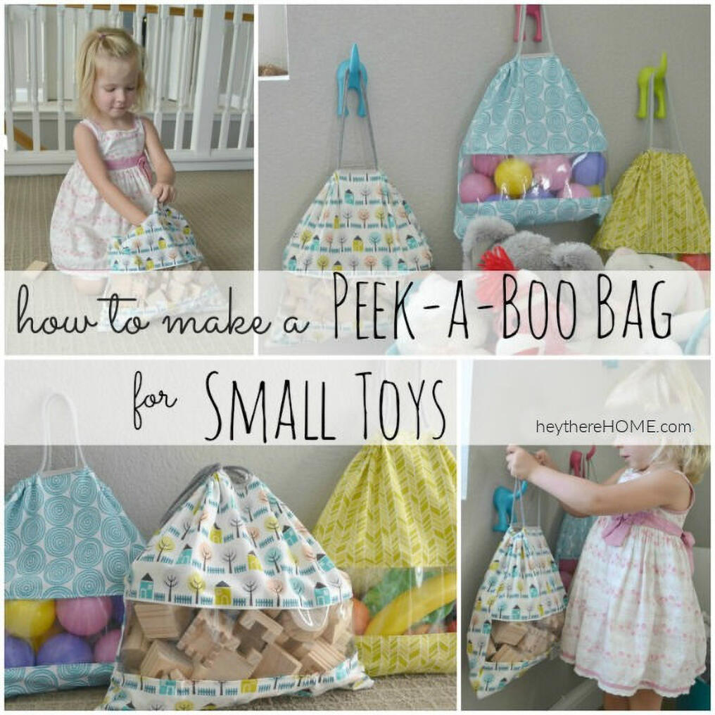 Peek a boo bag tutorial to organize and store small toys