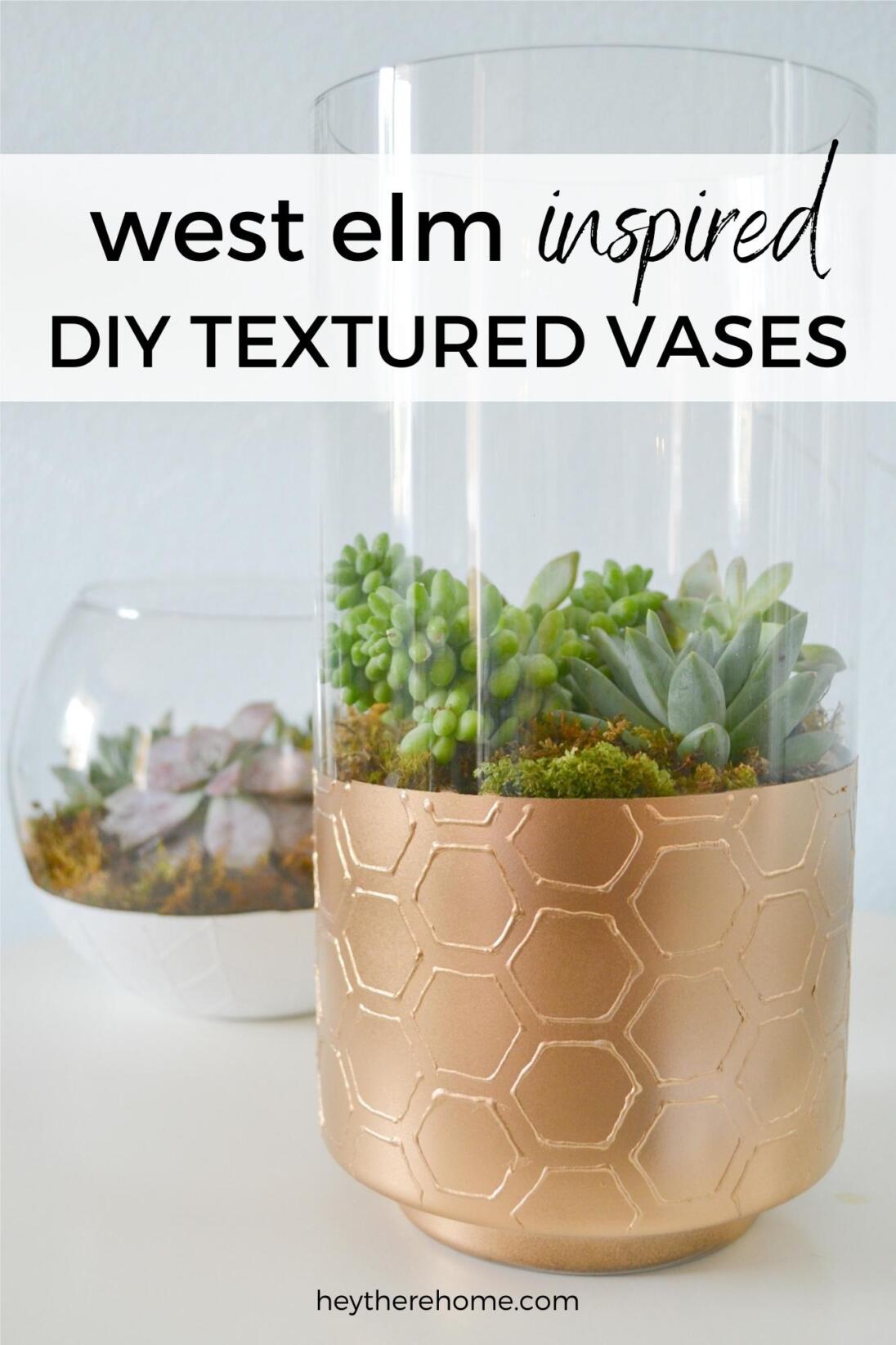 DIY Painted Vases With Texture - West Elm Inspired
