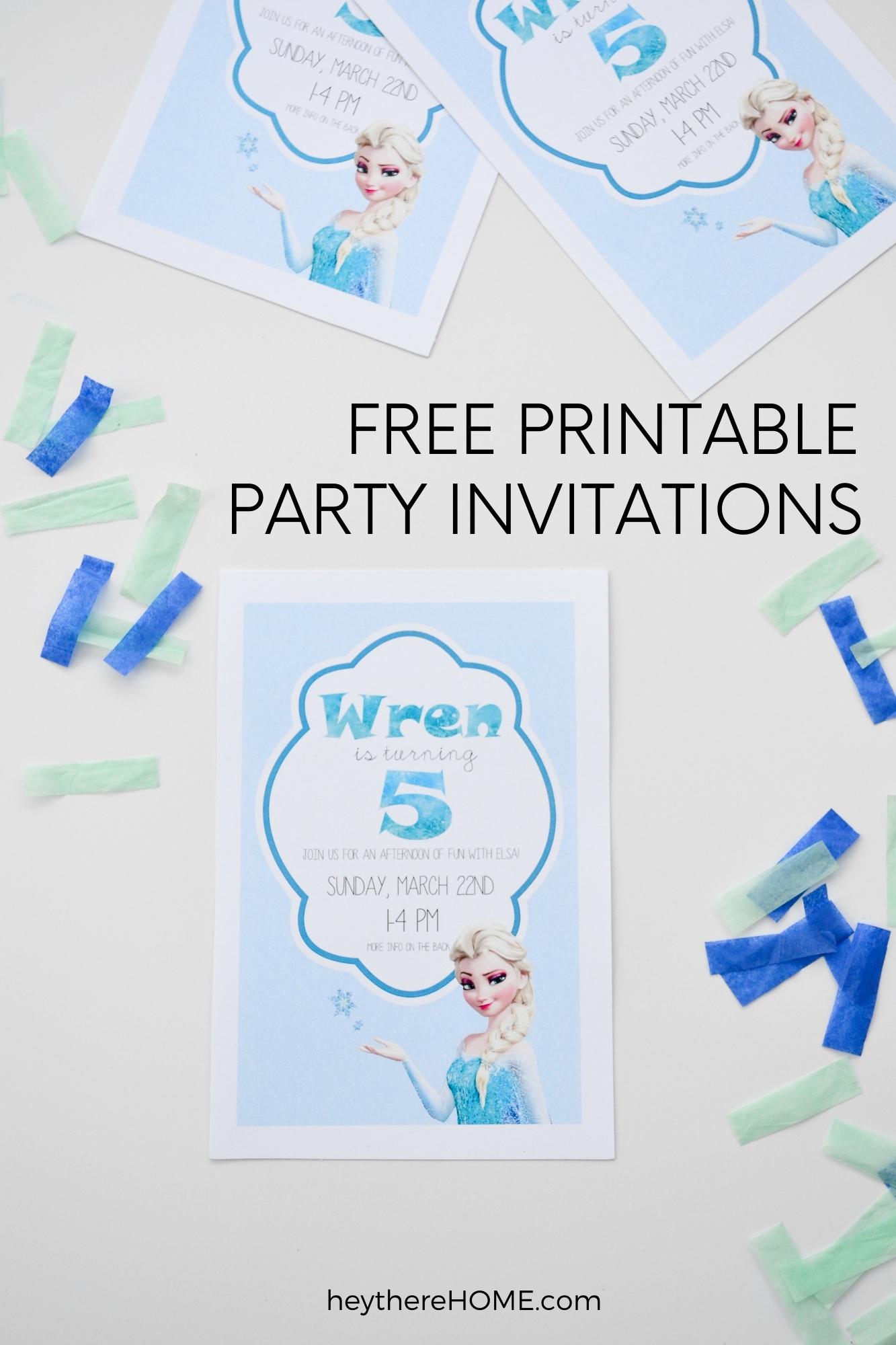 Free Printable Frozen Birthday Party Invitations