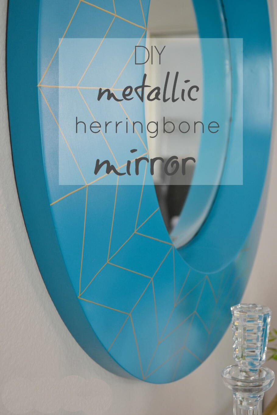 DIY Herringbone Mirror Makeover