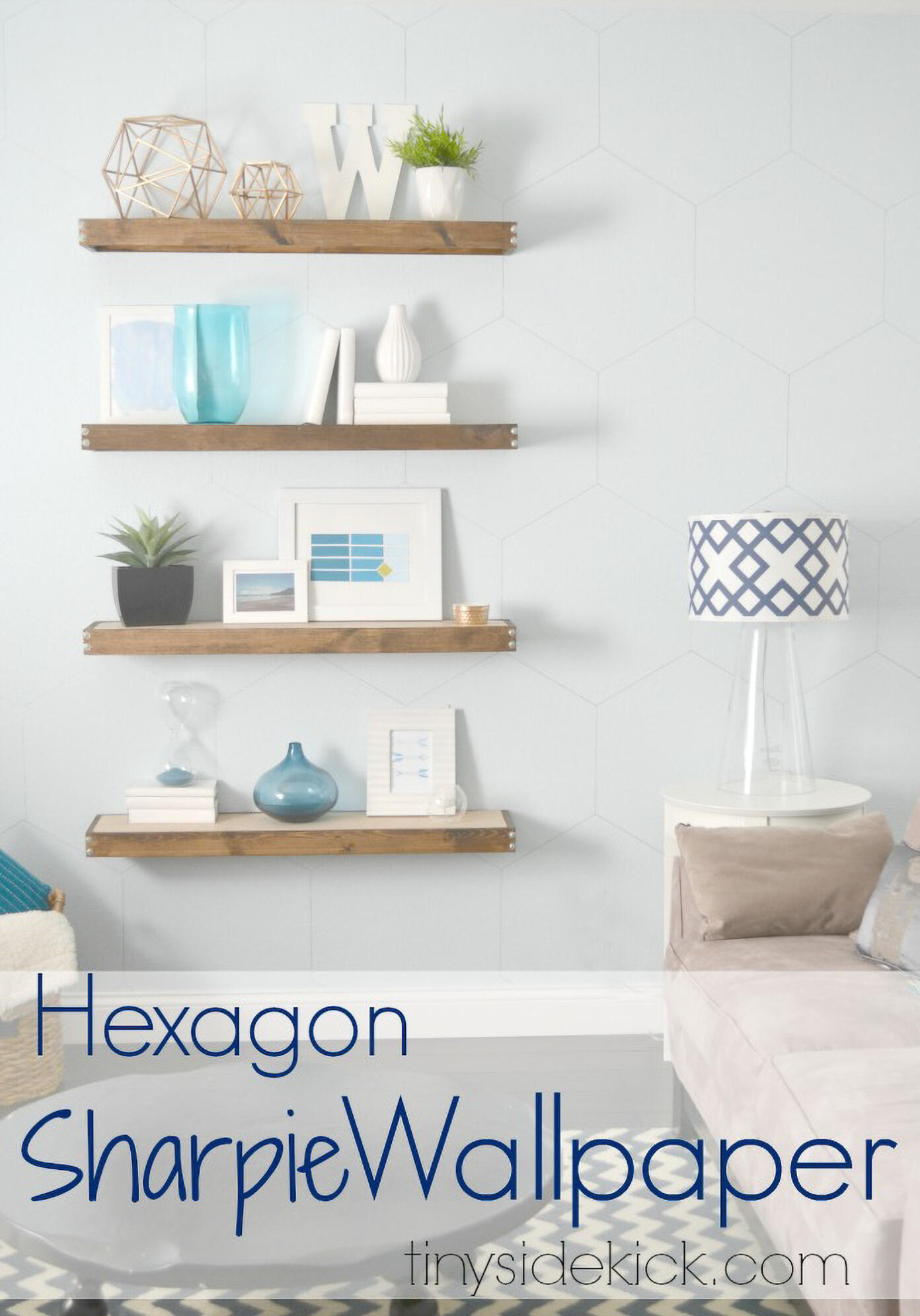 DIY Hexagon Sharpie Wallpaper Tutorial