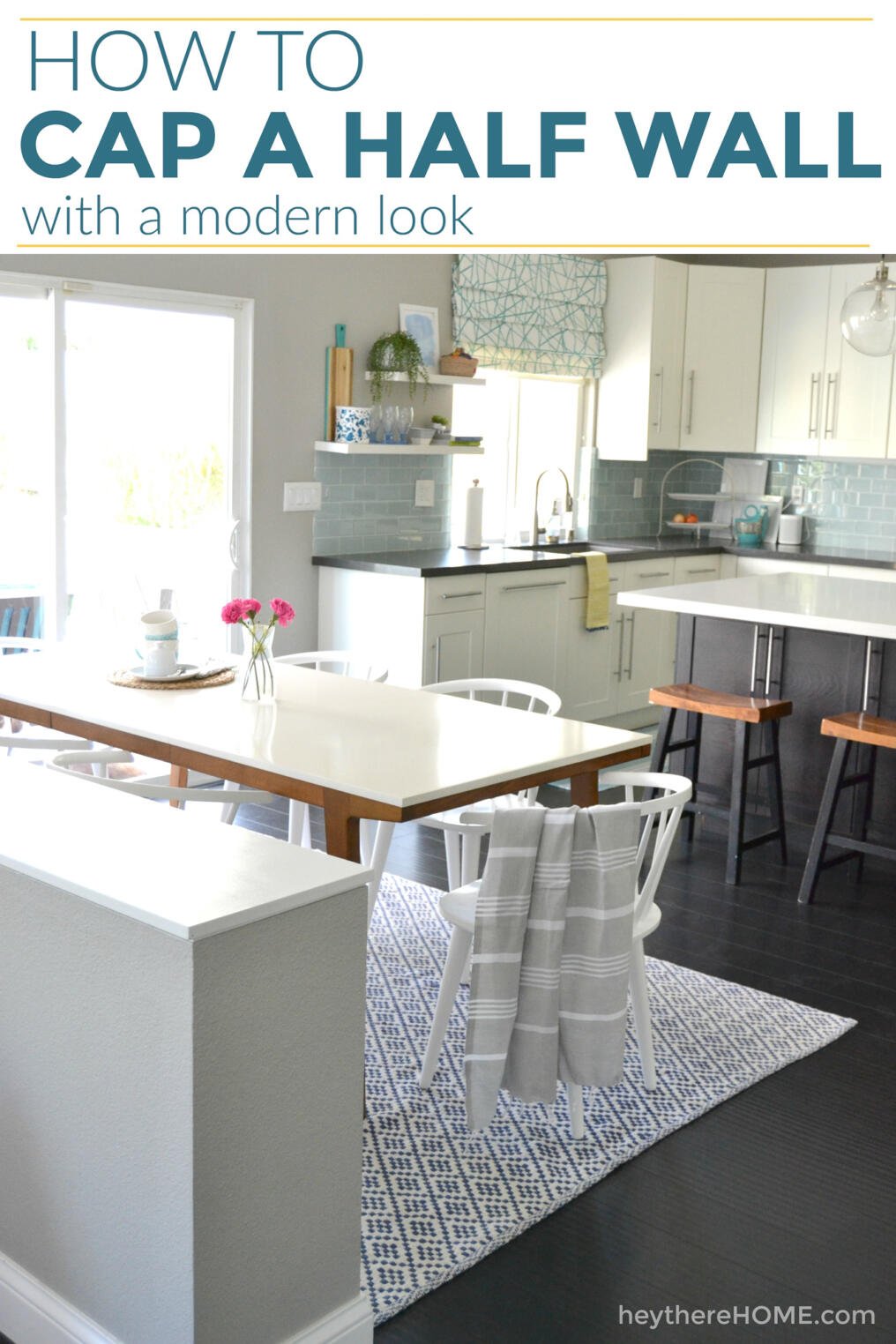 How to cap a half wall with inexpensive wood