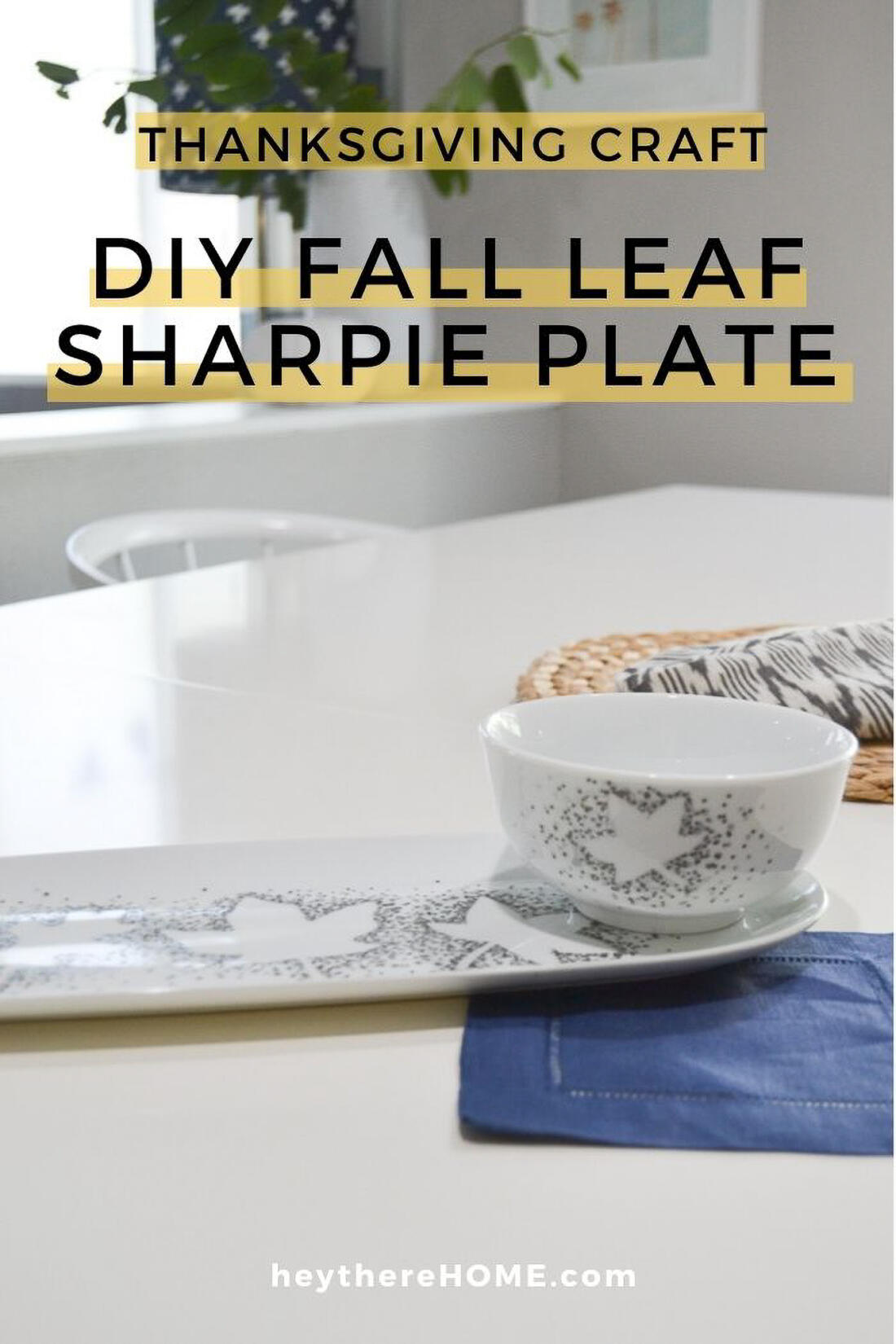DIY Sharpie Plate With Fall Leaves